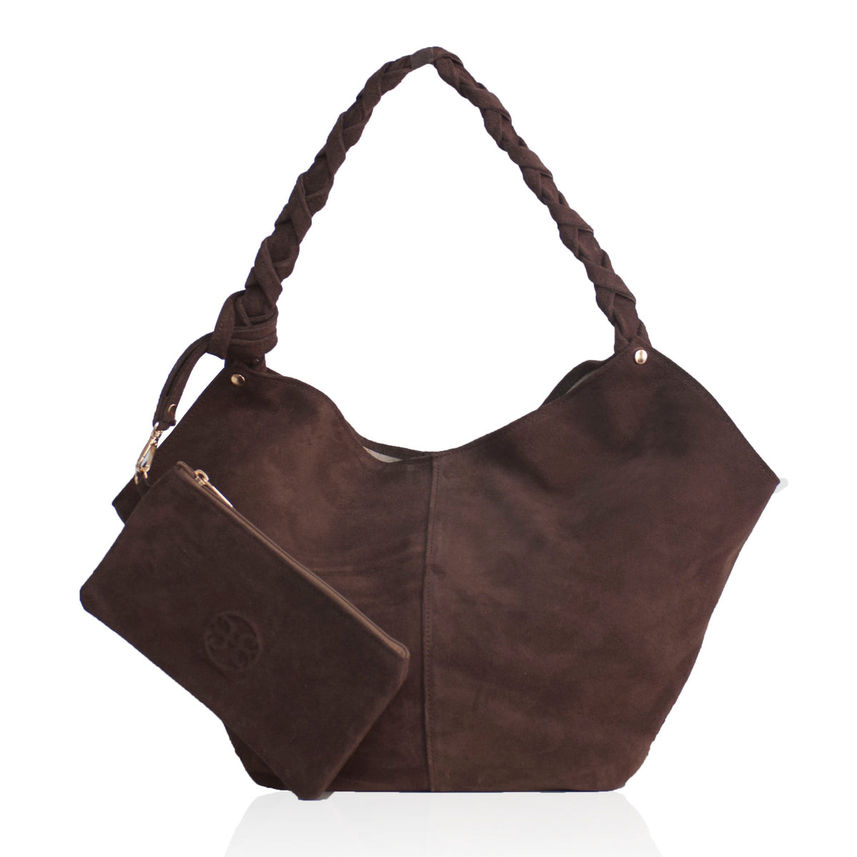 Helena Small Καστόρι Δερμάτινη Τσάντα Ώμου - Chocolate – Bonendis